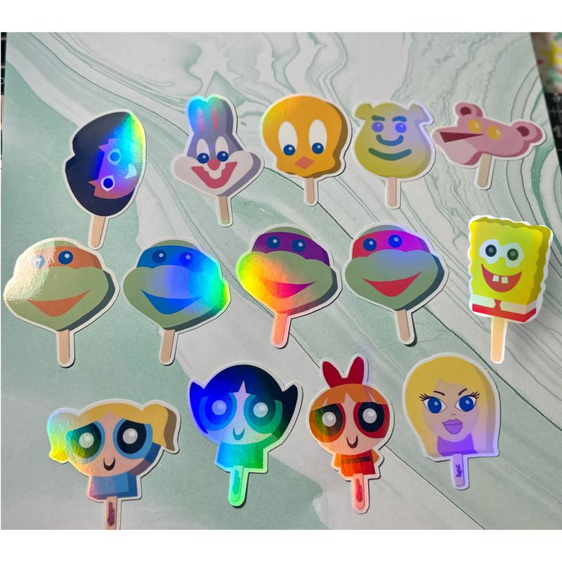 Nostalgic 2000’s Character Ice Creams Holographic Stickers - TikTok Shop