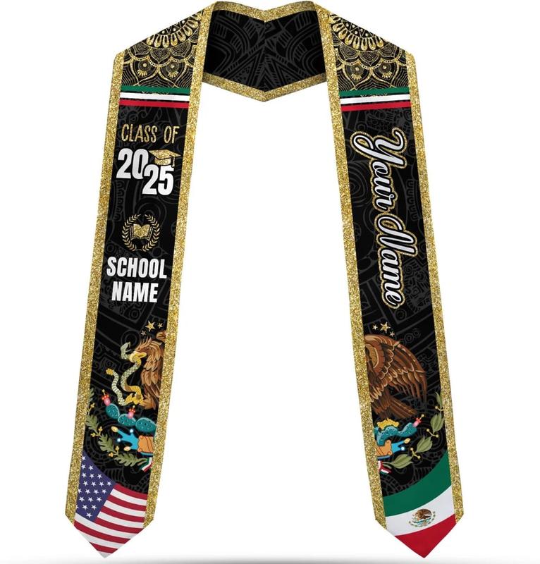 Personalized Mexican Graduation Stash – Custom Stole for Mexico ...