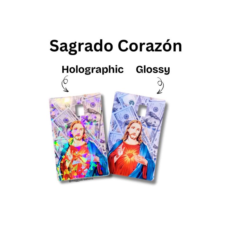 Sagrado Corazón Holographic Glossy Debit Card Sticker - Features Jesus ...