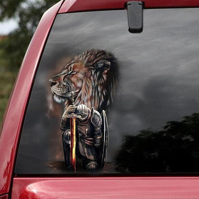 Premium Jesus Car Window Sticker, Lion of Judah with The Fighter ...