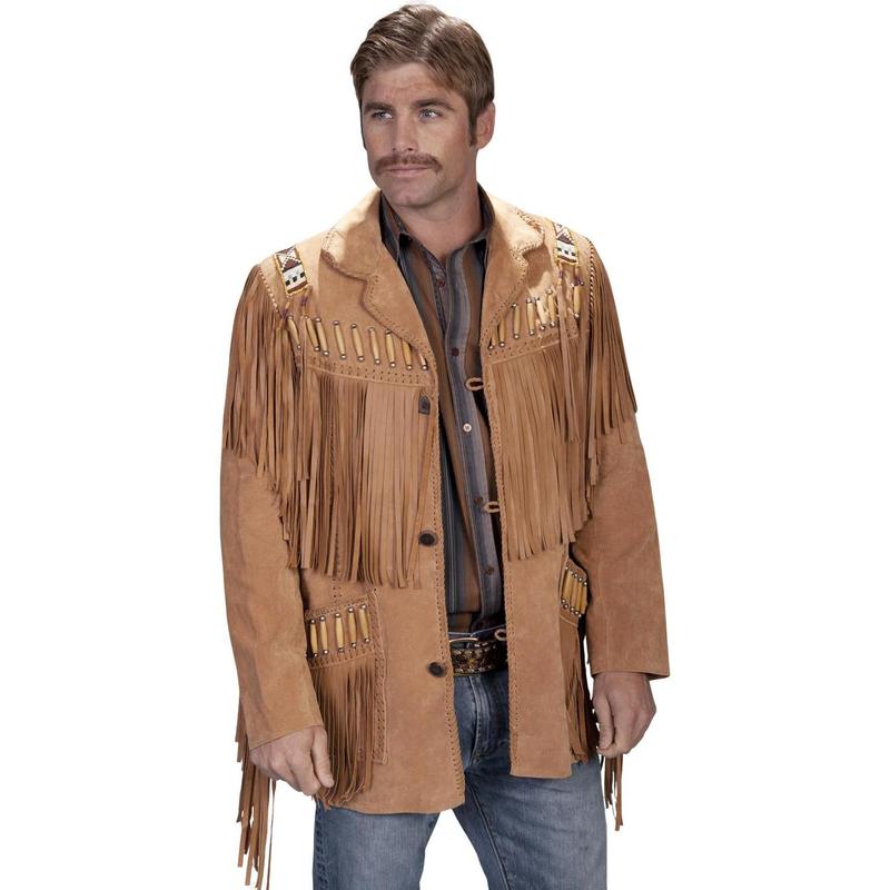 Scully Men's Bone Beaded Fringe Leather Jacket - 902-409 - TikTok Shop
