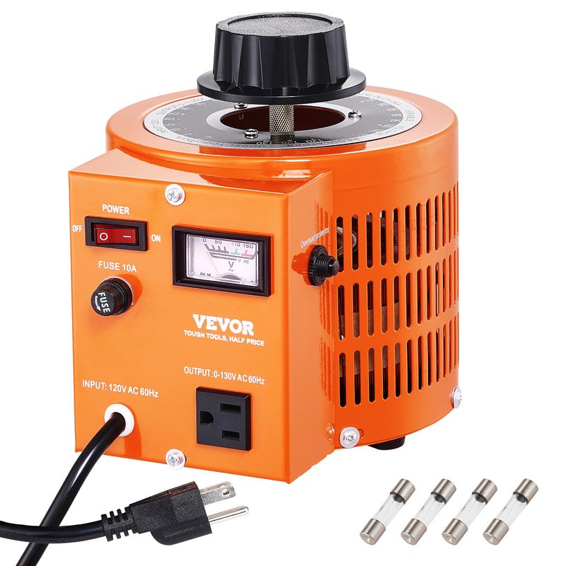 VEVOR 1000VA Auto Variable Voltage Transformer, 7.69 Amp, 110V Input 0 ...