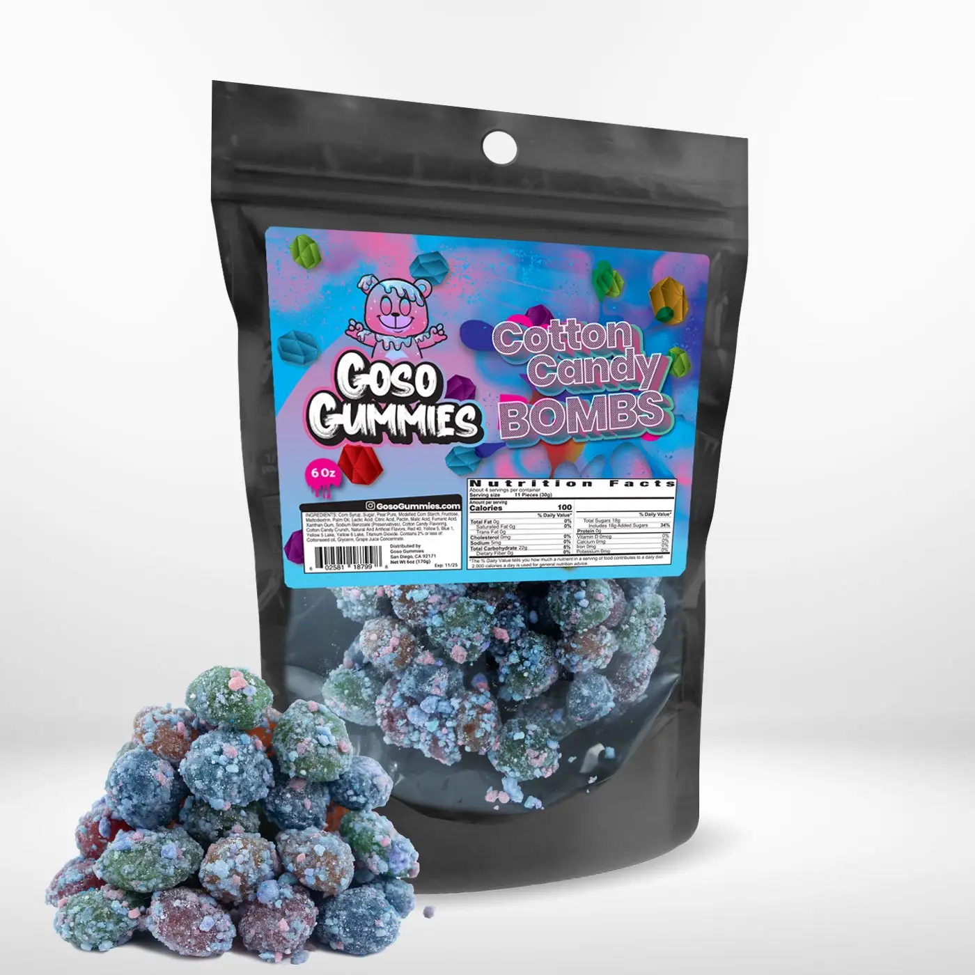 Goso Gummies Sour Cotton Candy Gusher Bombs 6oz Bag - TikTok Shop