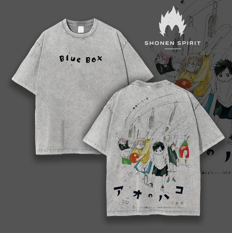 Blue Box Anime Double Printed Vintage Washed Tee Unisex Oversize Anime ...