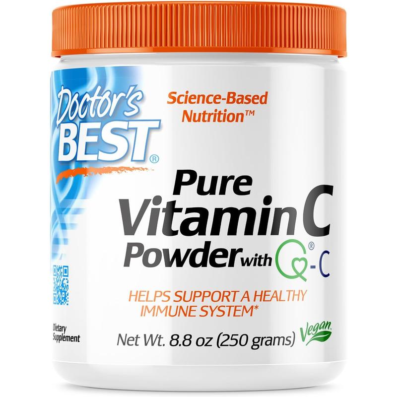 Doctor'S Best Vitamin C Powder with Q-C, Healthy Immune System, Brain, Eyes, Heart and ...
