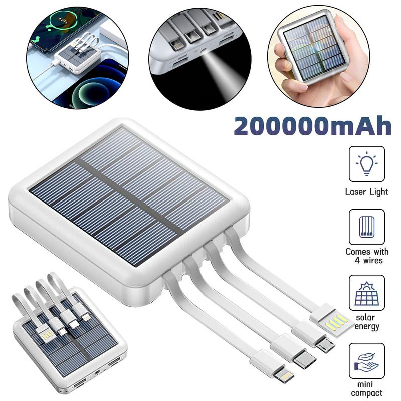 Small White Solar Charger,20000mAh Solar Power Bank with Built - TikTok ...