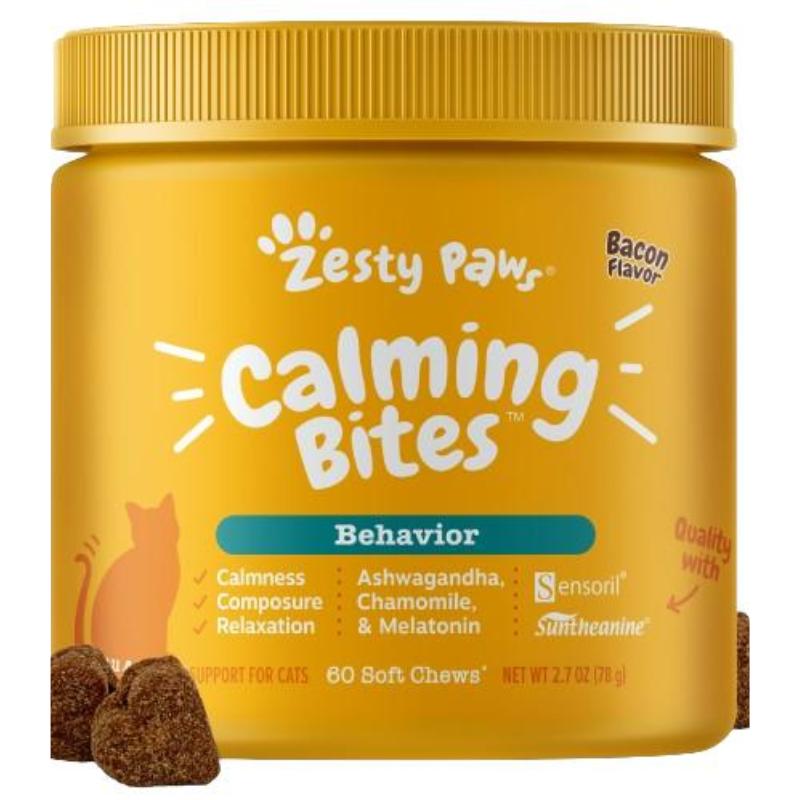 Zesty Paws Calming Bites for Cats, Soft Chew Calming Treats for ...