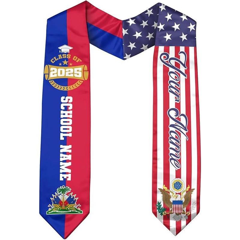 Haitian Graduation Sash - Custom Haiti Flag Stole, Personalized Class ...
