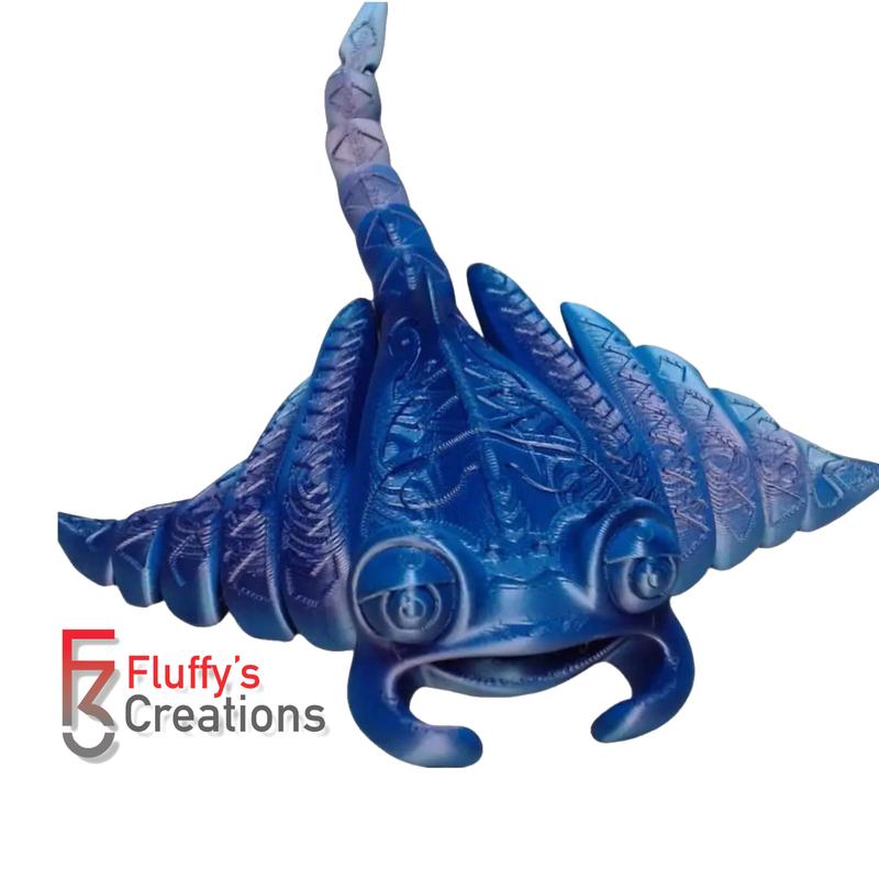 Articulating 3D Printed Manta Ray – Designed by Flexi Factory, Printed ...