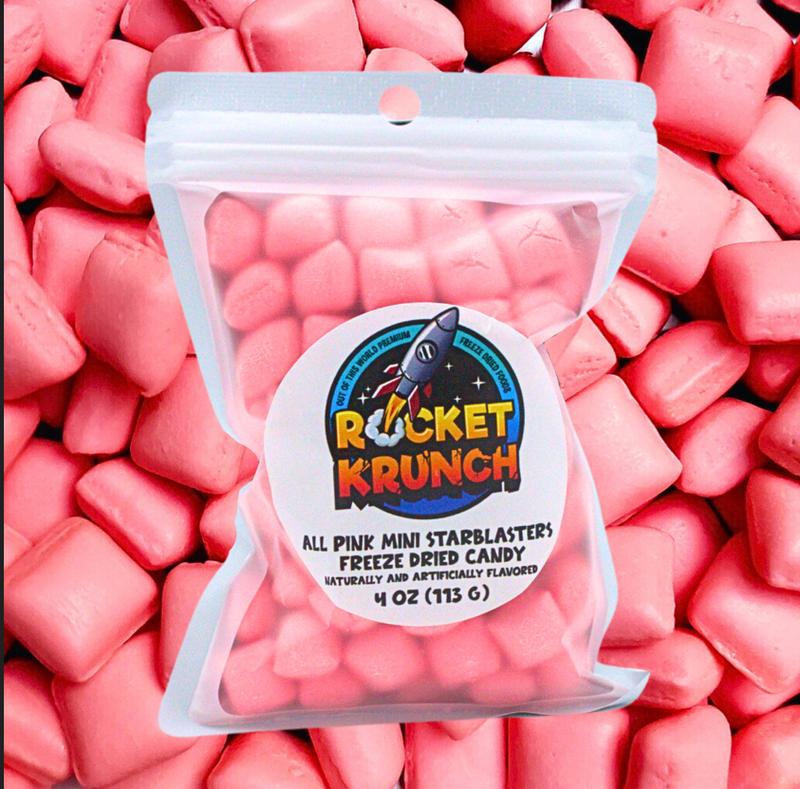 4 oz All Pink Mini Starblasters Freeze Dried Hard Candy Sweet Snack ...