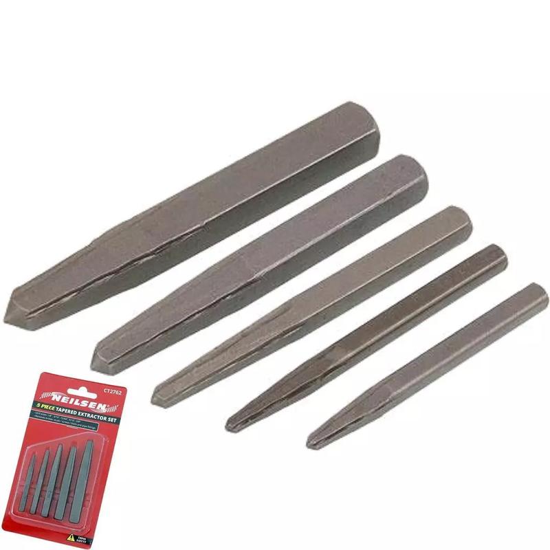 Neilsen 5pc Screw Extractor Remover Tapered Punch Broken Damaged ...