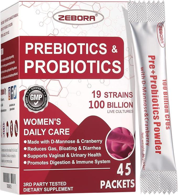 ZEBORA Probiotics + Prebiotics Powder for Women - 100 Billio - TikTok Shop