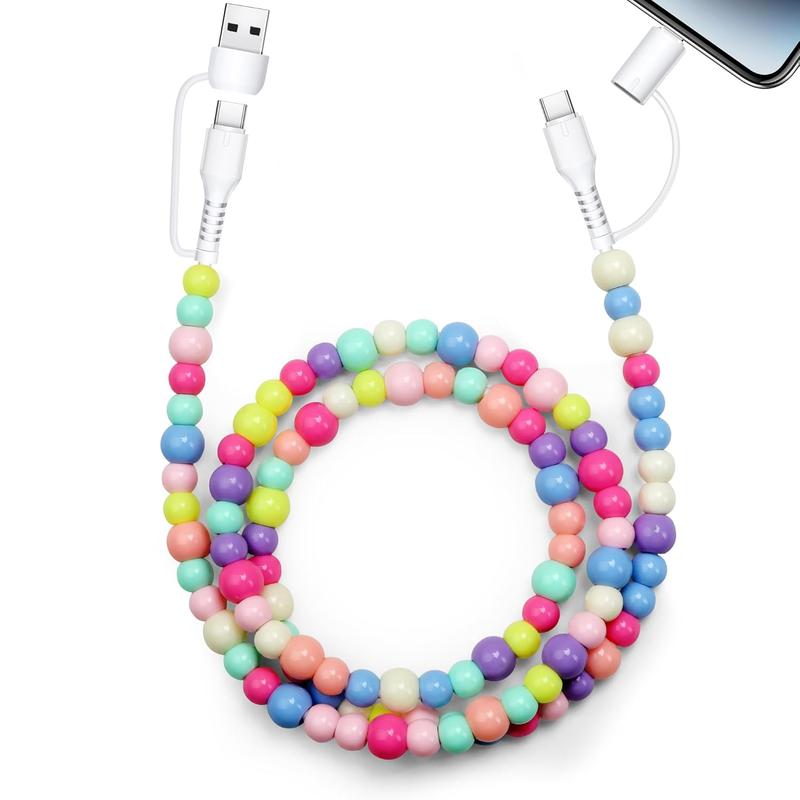 Beaded 4-in-1 Charging Cords - 3.3ft charger for all device USBC ...