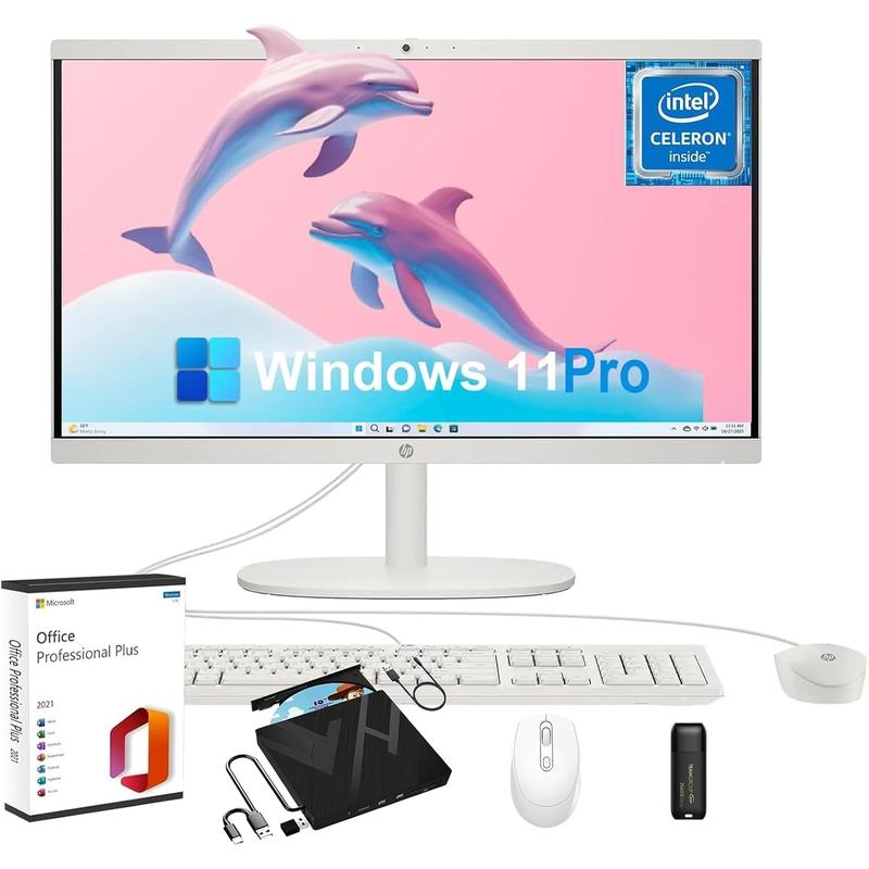 HP 21.5-inch All-in-One Desktop Computer - with, Anti-Glare 1080P ...