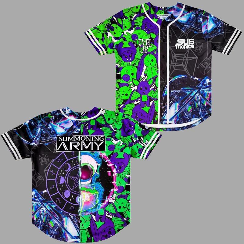 LEVELTRONICS Subtronics Army print Baseball Jersey Electronic Dance ...