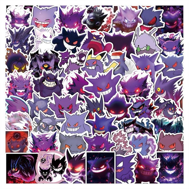 50 pcs Pokemon Gengar Sticker，vinyl decal for water bottle，notebook ...