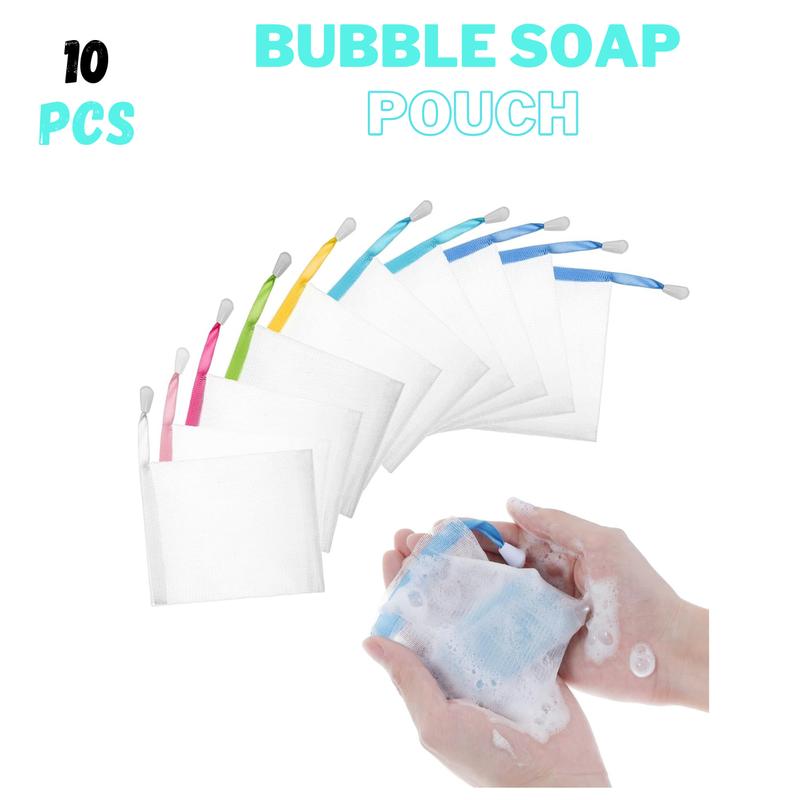 10 PCS Soap Bag, Bar Soap Pouch, Soap Bubble Mesh Pouch, Exfoliating ...
