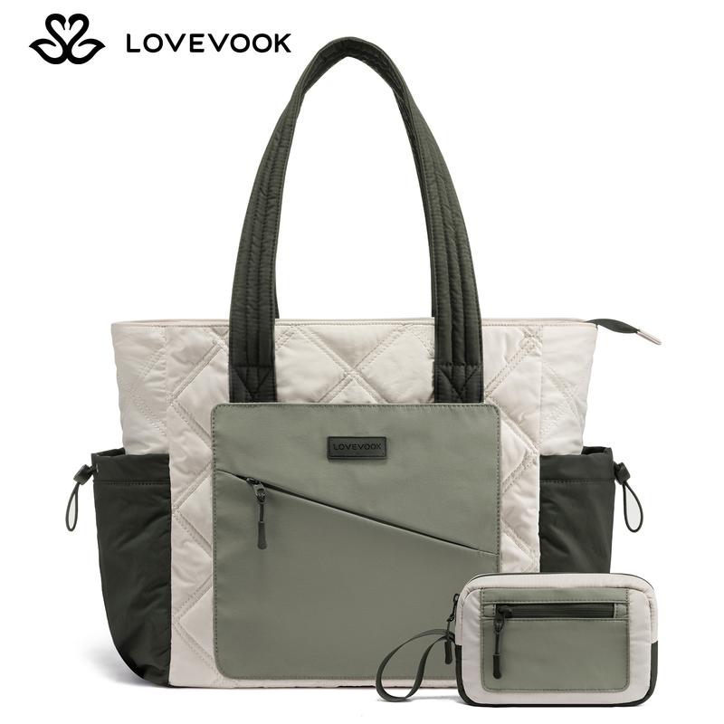 LOVEVOOK FathersDayGift Laptop Tote Bag for Women, Large Quilted ...