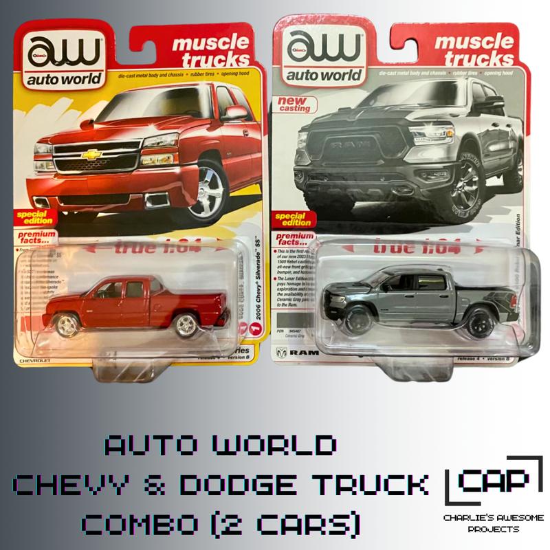Auto World Diecast - Chevy Silverado & Dodge Ram - Muscle Trucks ...