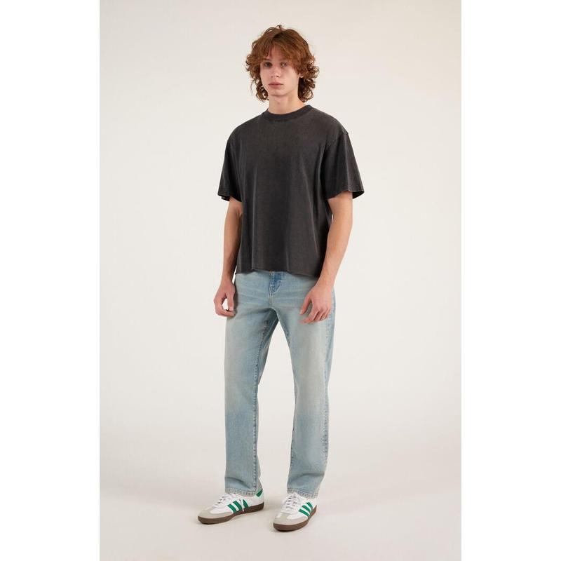 PacSun Men's Cade Stretch Straight Jeans Light Indigo - TikTok Shop