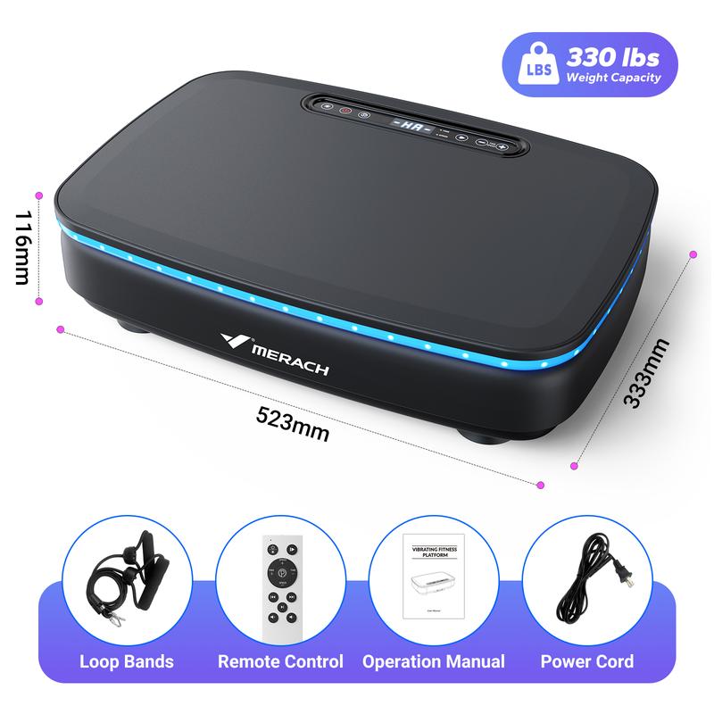 MERACH Vibration Plate Exercise Machine with Bluetooth & Light ...