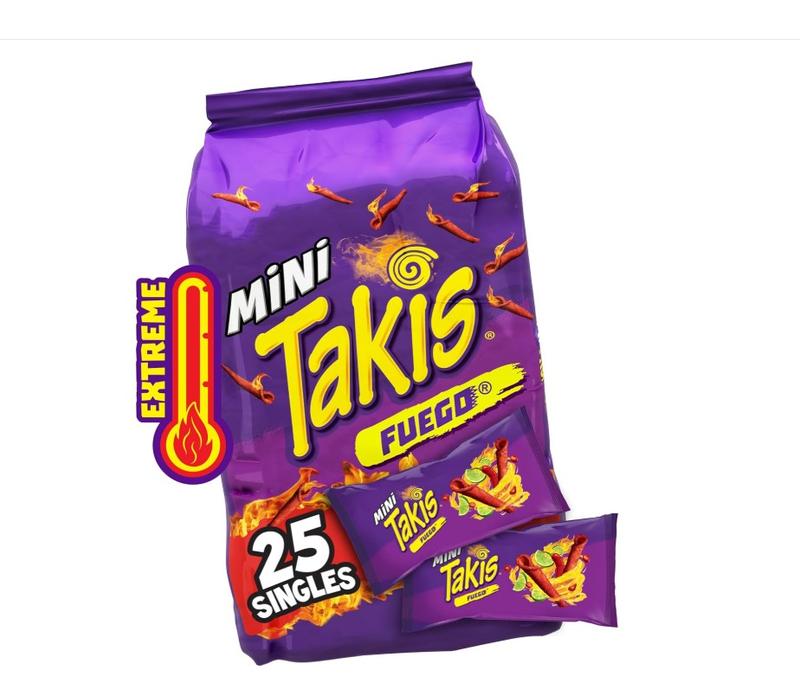 mexican snacks Takis Fuego Mini 25 pc / 1.23 oz Bite Size Multipack ...