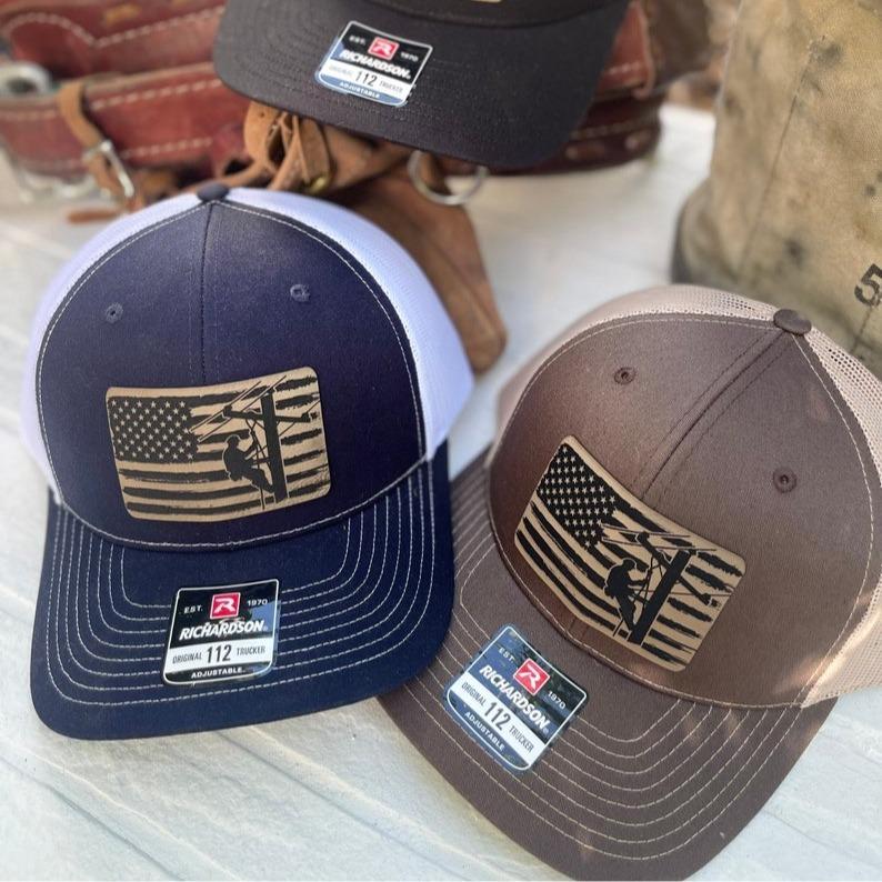 Richardson Lineman Flag Patch Hat - Lineman Gift - American Lineman ...
