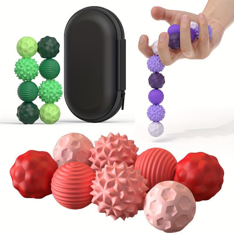 8-Pack Silicone Fidget Balls Set - Stress Relief & Anxiety Toys ...