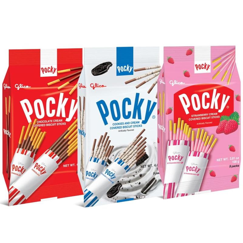 Glico Pocky Variety Pack 3 Flavors 9P Japanese Snacks Variet - TikTok Shop
