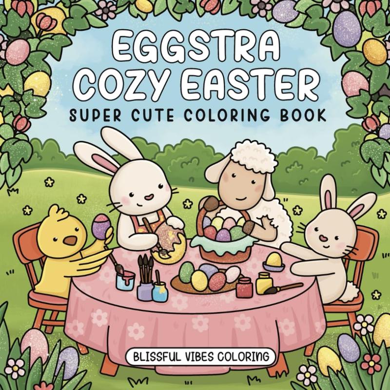 Eggstra Cozy Easter: Super Cute Coloring Book for Adults & Teens ...