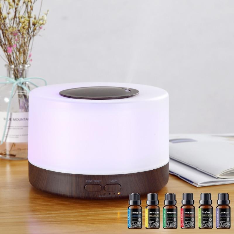 【6 Oils Included】500ml Ultrasonic Essential Oil Diffuser - Remote ...