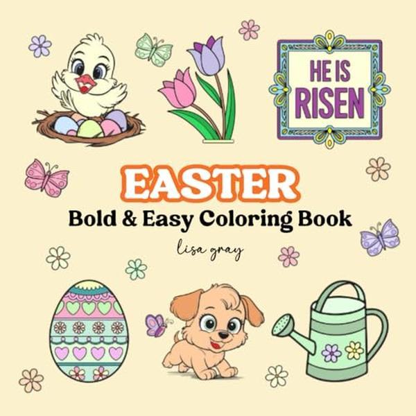 Easter Bold and Easy Coloring Book: 35 Large, Simple and Cut - TikTok Shop